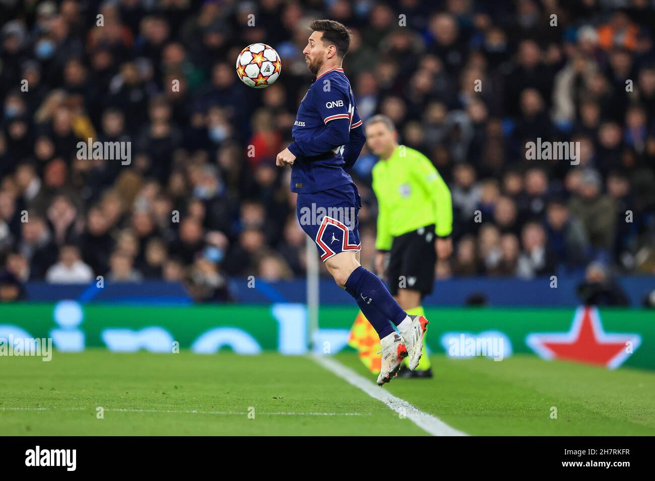 Lionel Messi #30 of Paris Saint-Germain controls the ball Stock Photo ...