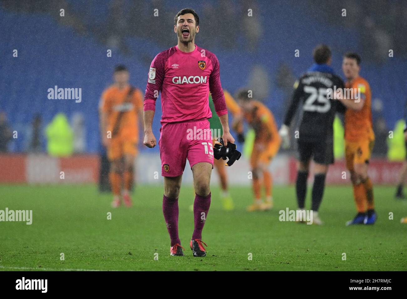 Nathan Baxter #13 of Hull City applauds the fans at the final whistle ...