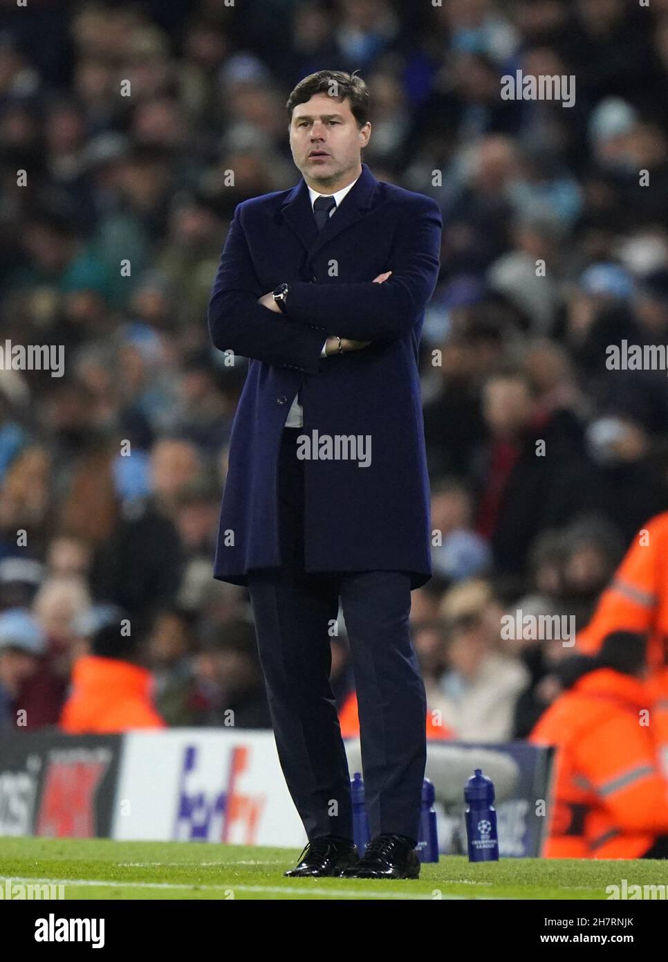 Paris Saint-Germain manager Mauricio Pochettino on the touchline during ...
