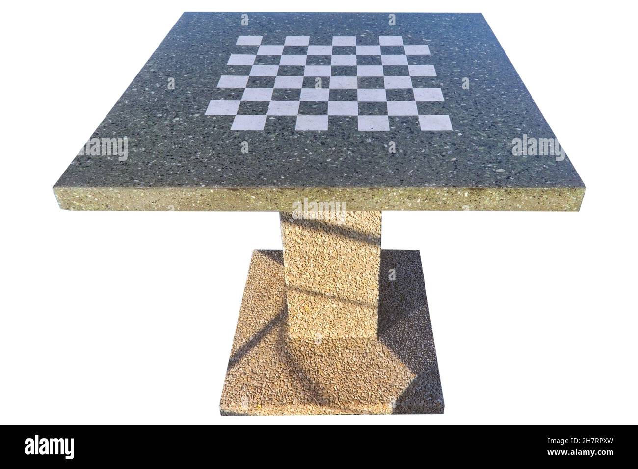 Chess table made of natural stone isolate on a white background close ...
