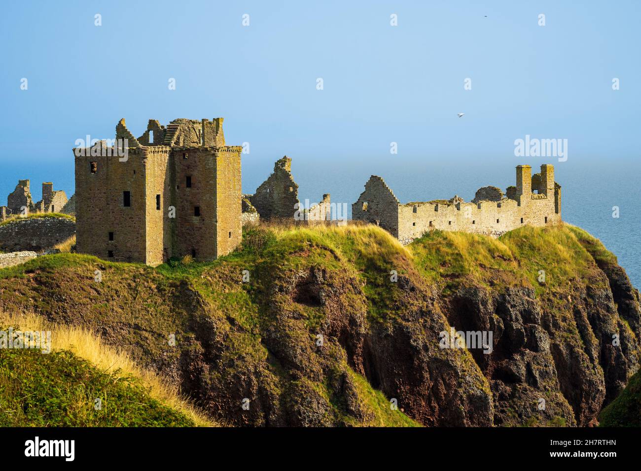 Dunnottar Castle across Old Hall Bay near Stonehaven, Aberdeenshire ...
