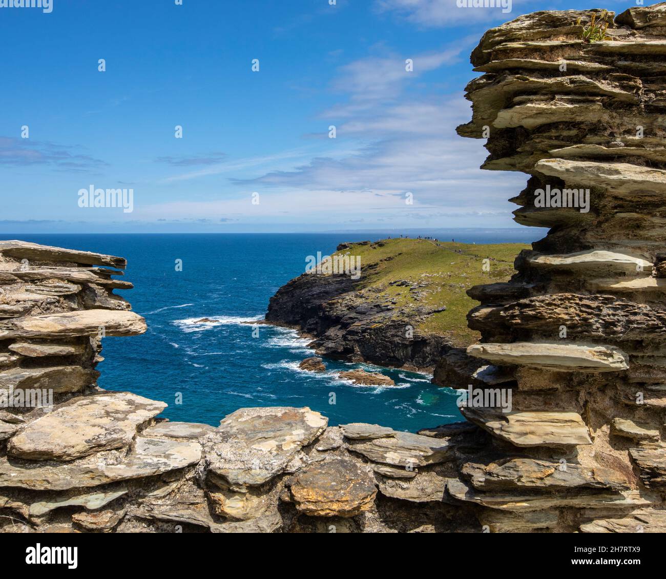 A stunning view from the historic Tintagel Castle in Cornwall, UK Stock ...