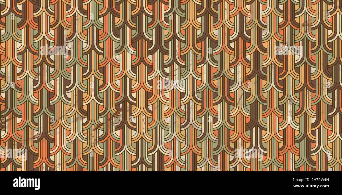 Geometric pattern with curve shap retro style colorful background and ...