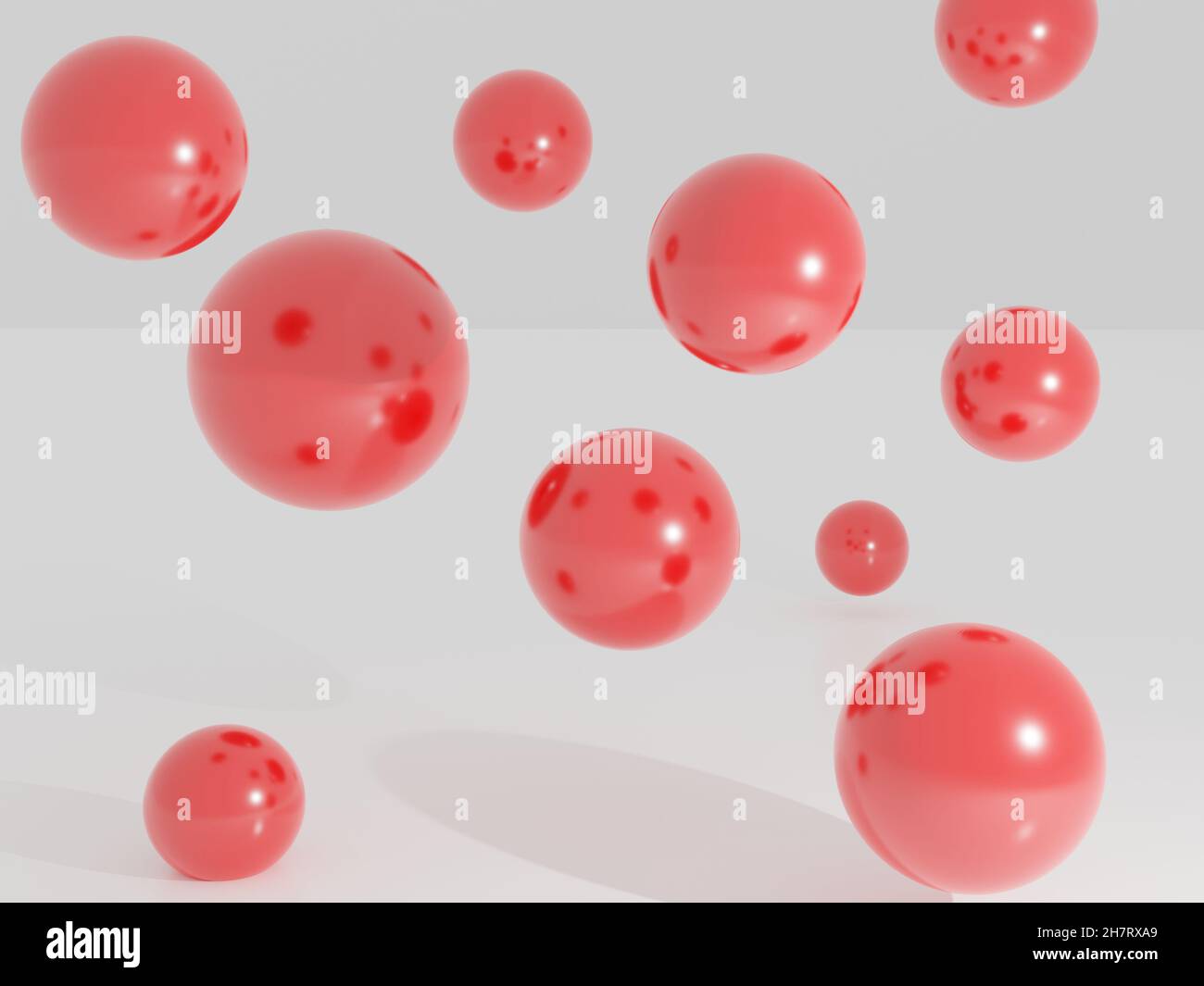 3d render red falling balls hi-res stock photography and images - Alamy