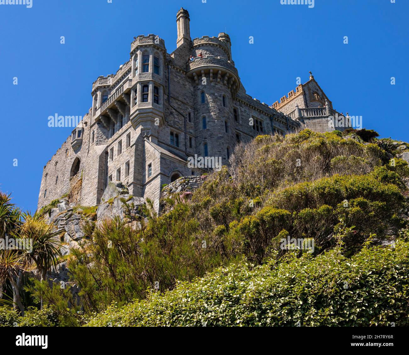 The stunning castle on St. Michaels Mount in Cornwall, UK Stock Photo ...
