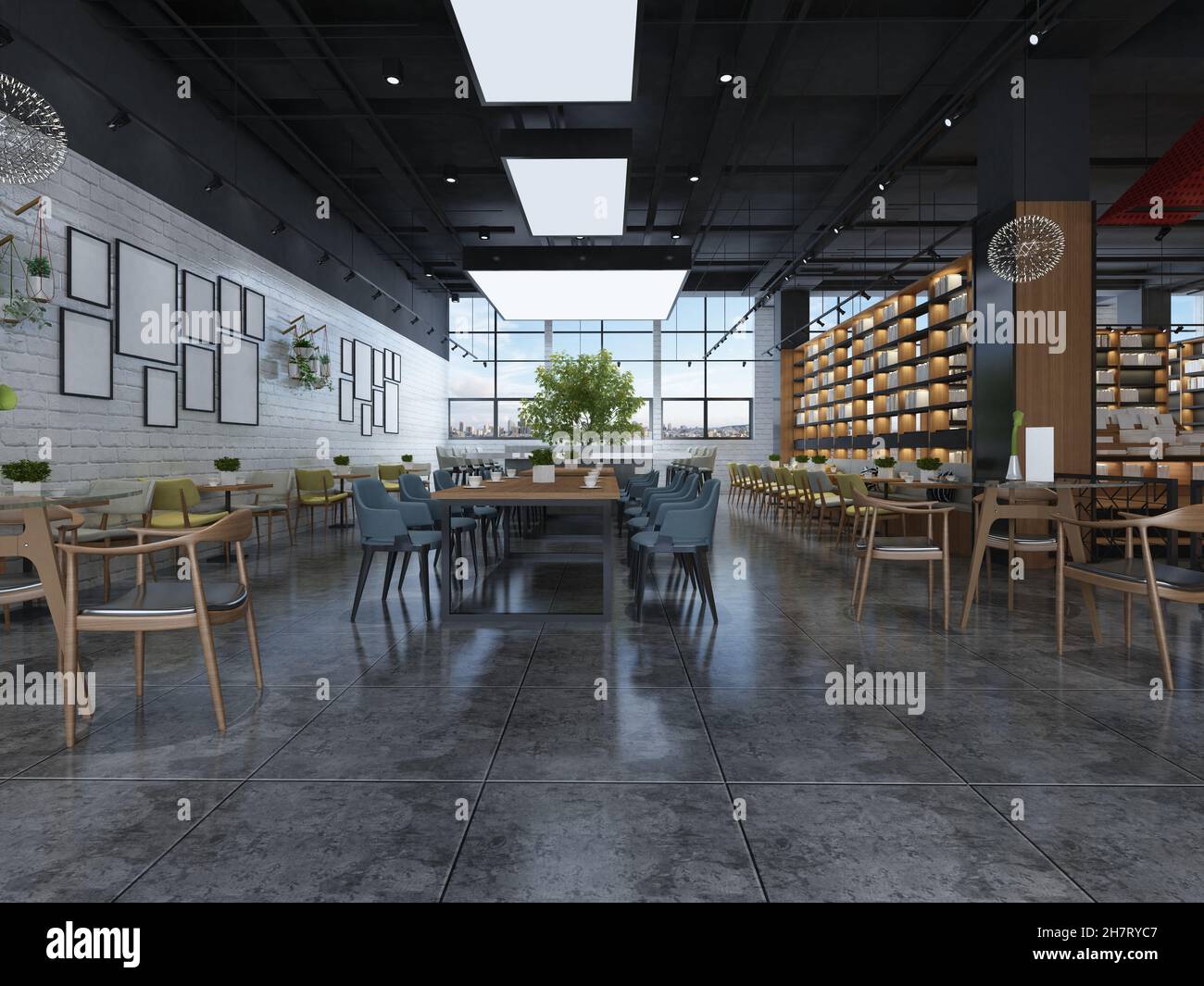 3d render of cafe restaurant Stock Photo - Alamy