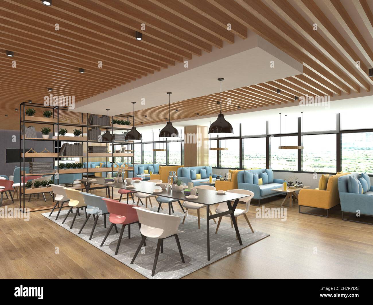 3d render of cafe restaurant Stock Photo - Alamy