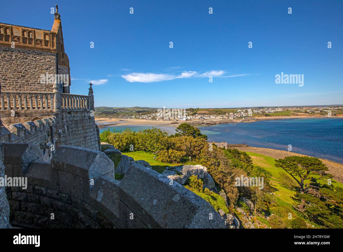 Cornwall, UK - June 1st 2021: The stunning view from the castle ...