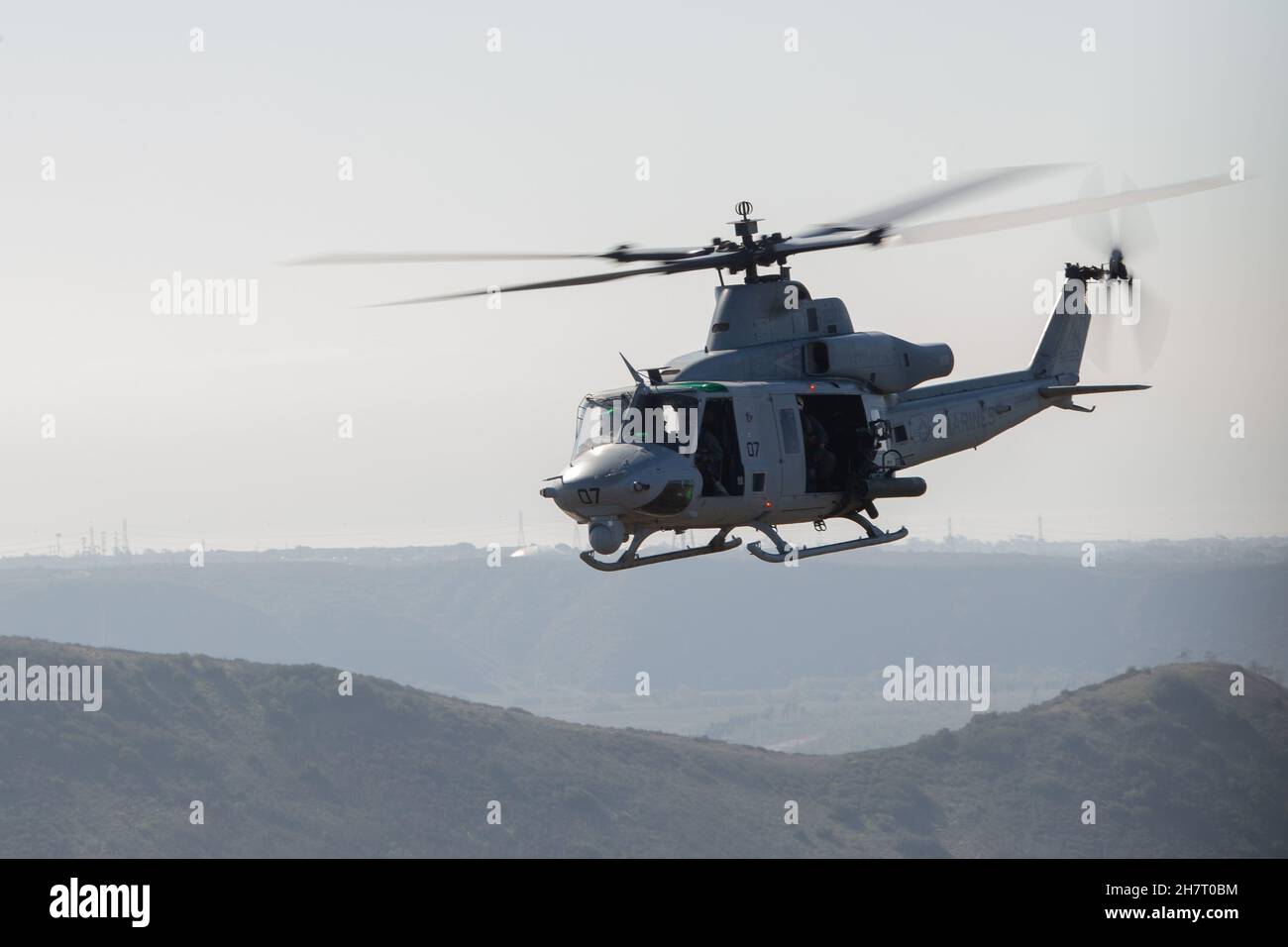 A UH-1Y Venom helicopter with Marine Light Attack Helicopter Squadron ...