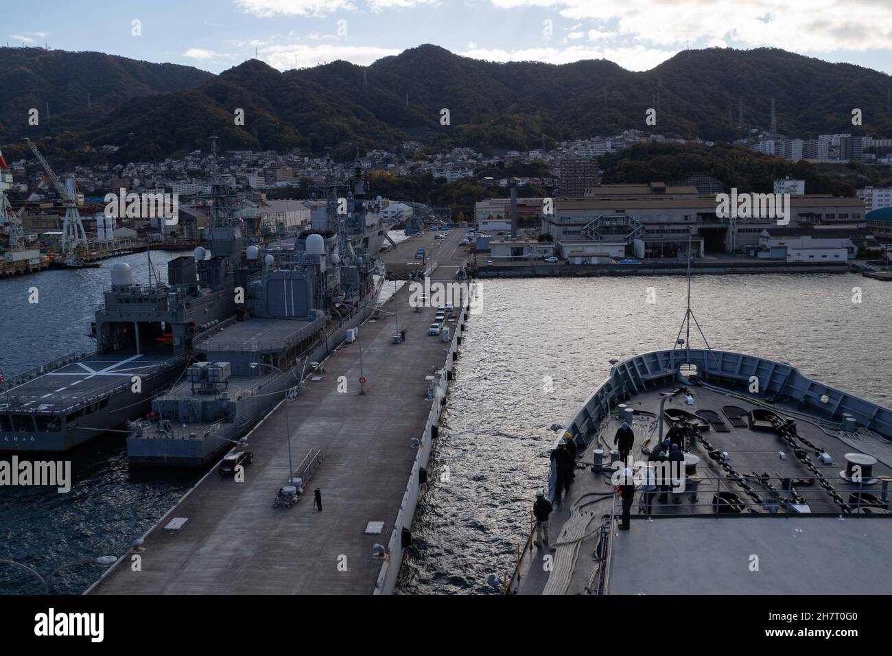 KURE, Japan (Nov. 23, 2021) - The Emory S. Land-class submarine tender ...