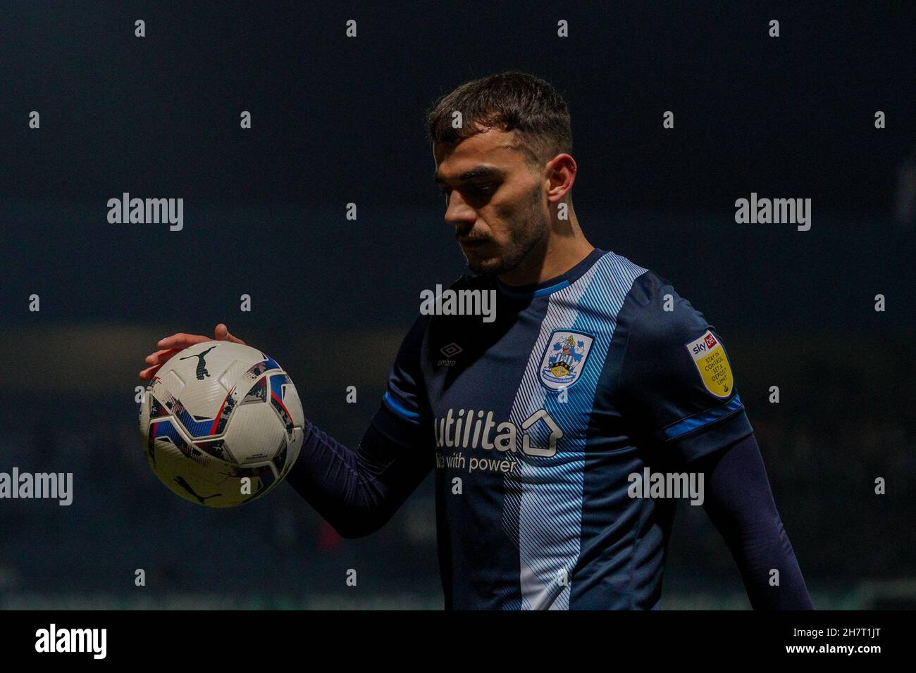 London, UK. 24th Nov, 2021. Danel Sinani #24 of Huddersfield Town in ...