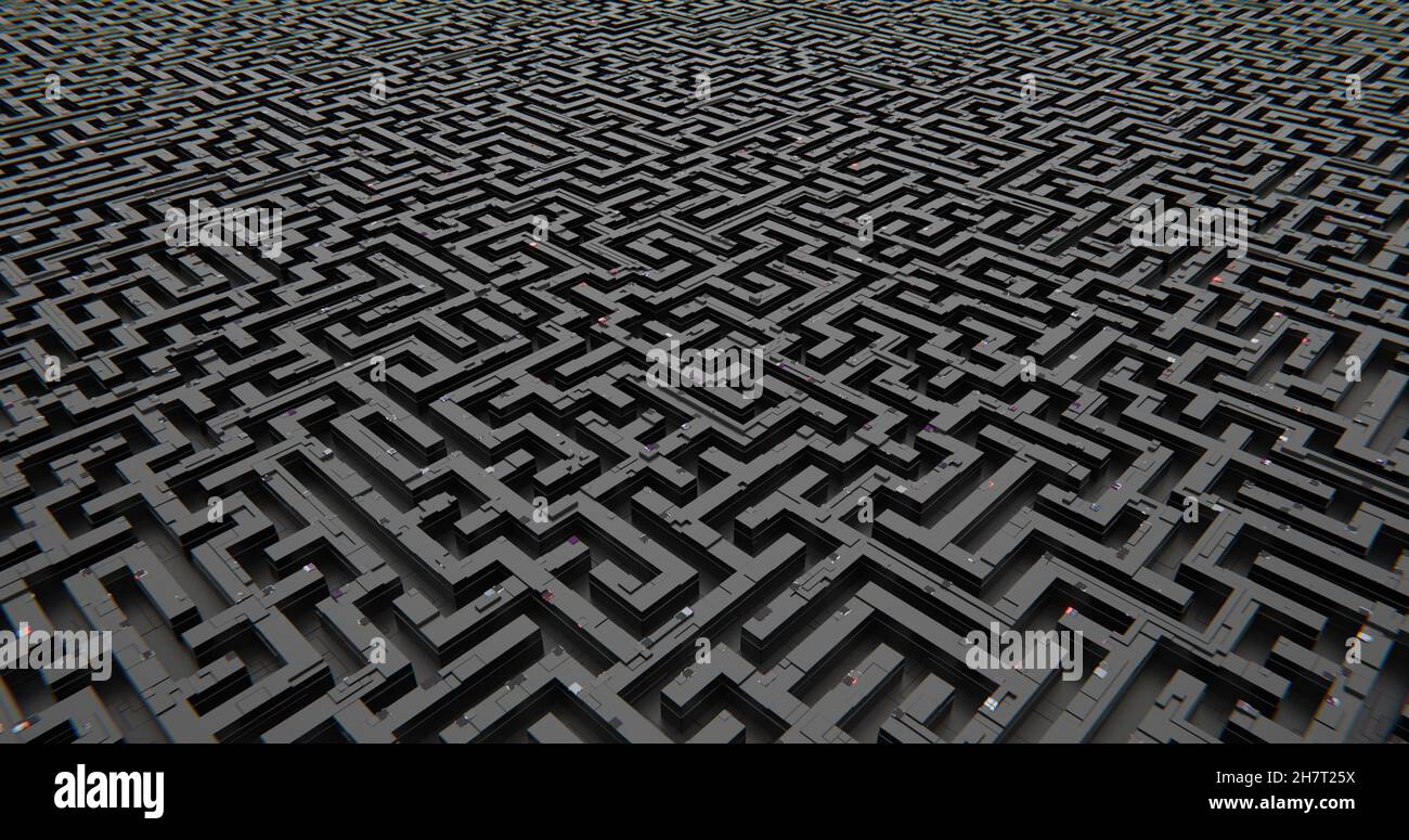 3d rendering square maze hi-res stock photography and images - Alamy