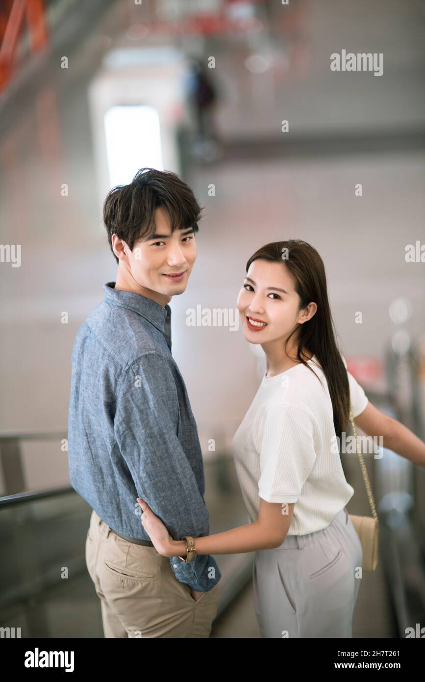 Women waiting elevator hi-res stock photography and images - Alamy