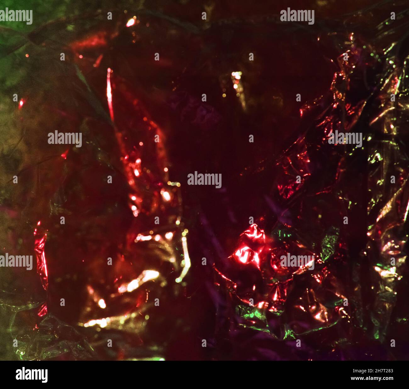 Abstract red background shiny crumpled hologram with sparkles. Trendy ...