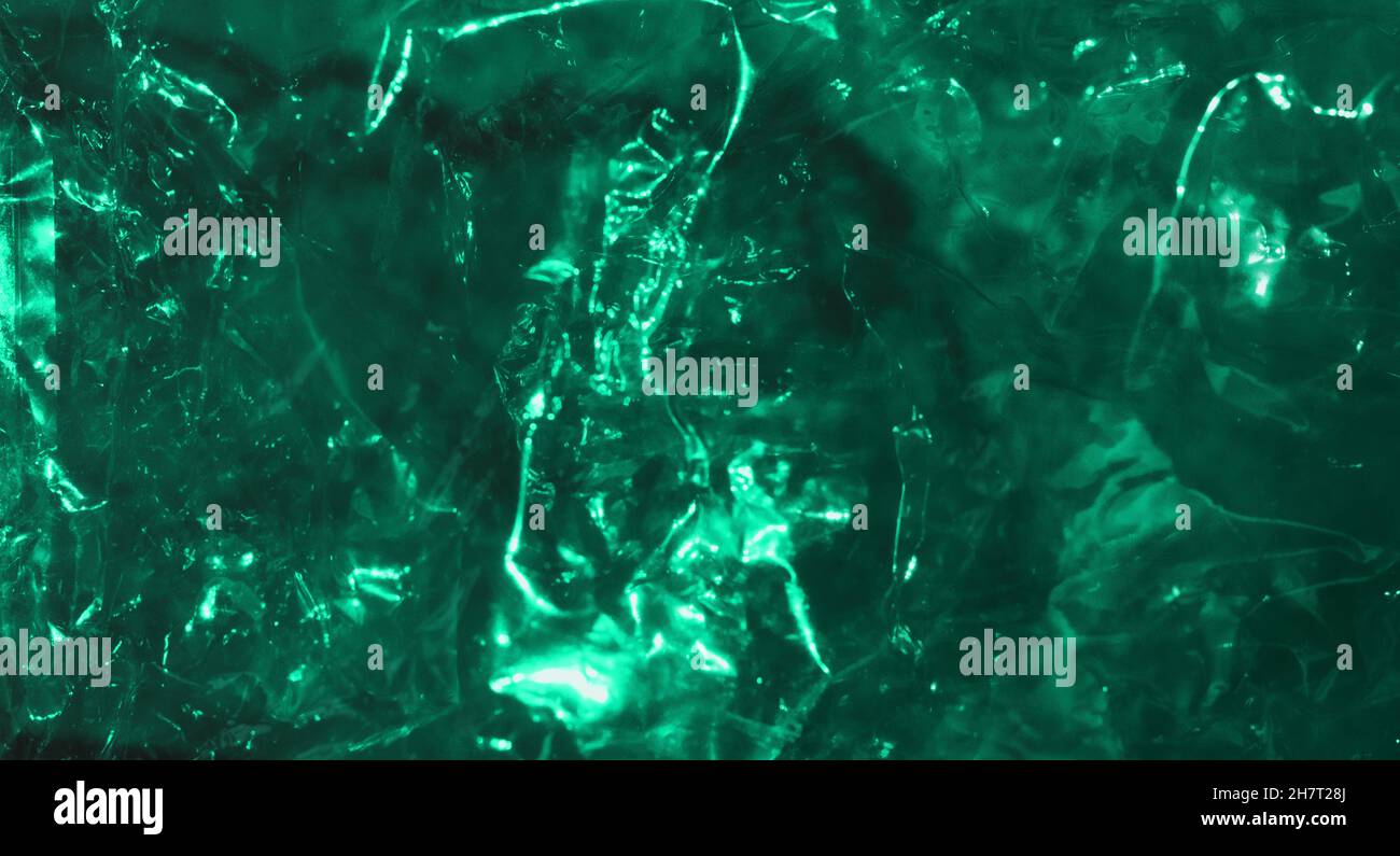 Abstract mint green background shiny crumpled hologram with sparkles ...