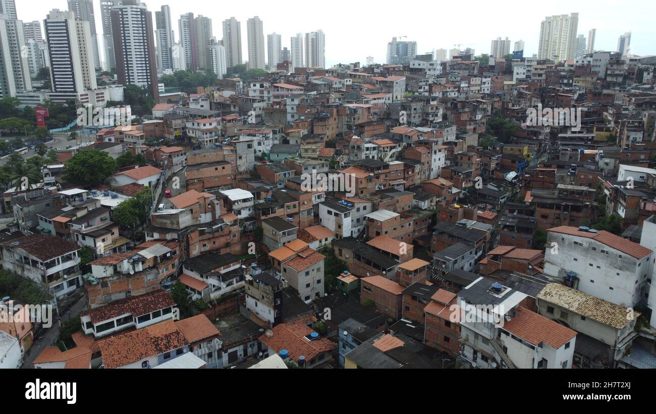 salvador, bahia, brazil - november 24, 2021: view of low-income housing ...