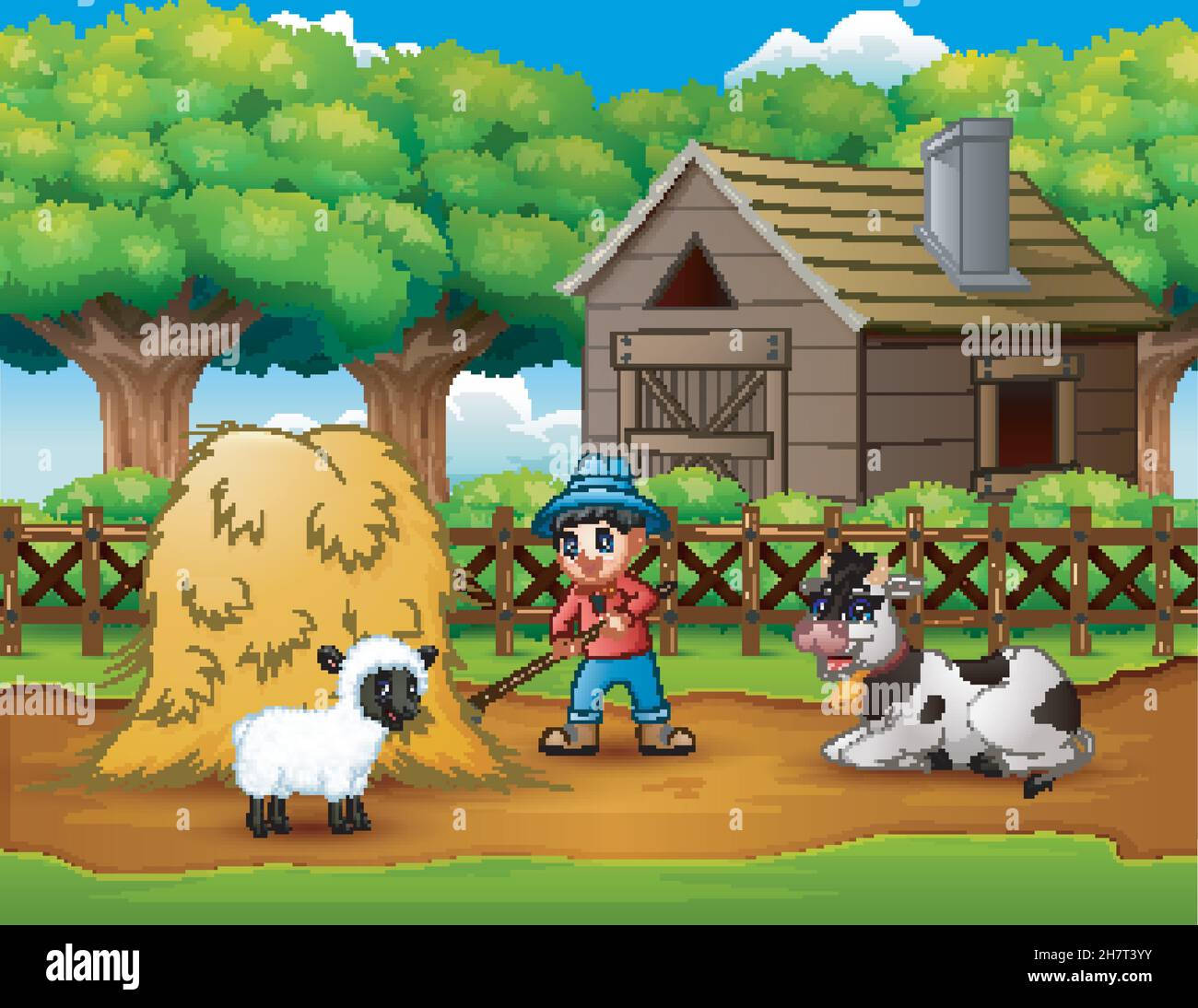 Farming activities on farms with animals Stock Vector Image & Art - Alamy