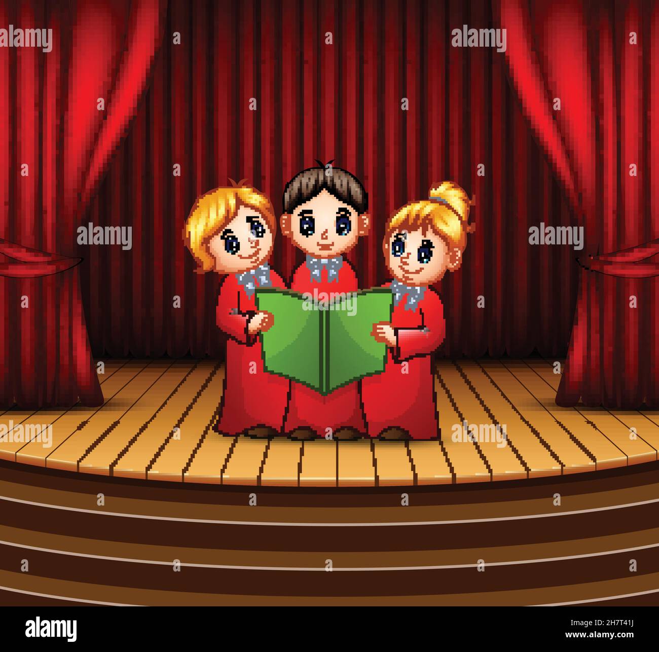 Children choir performing on the stage Stock Vector Image & Art - Alamy