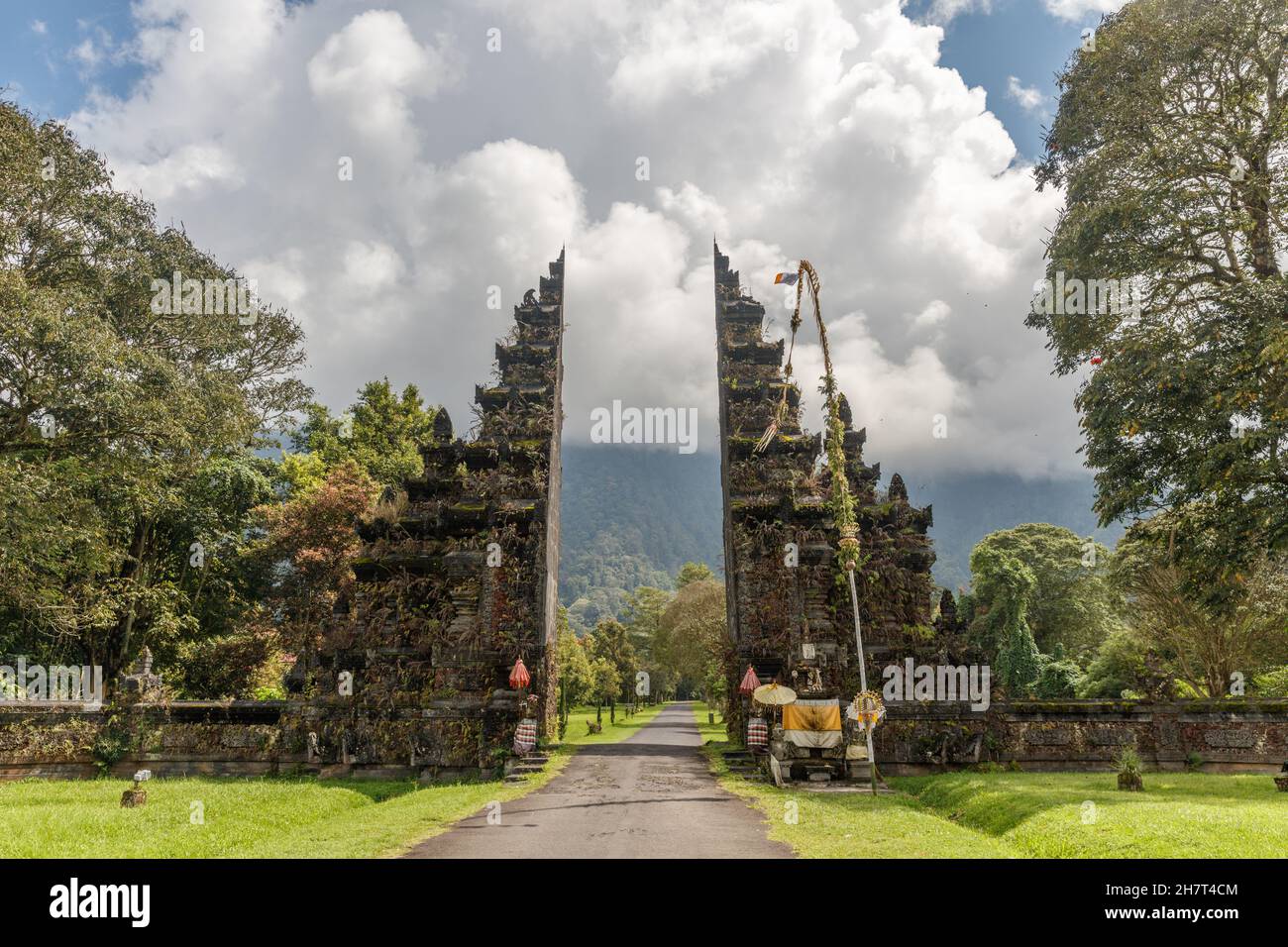 Traditional Balinese split gates candi bentar. Handara, Bedugul ...