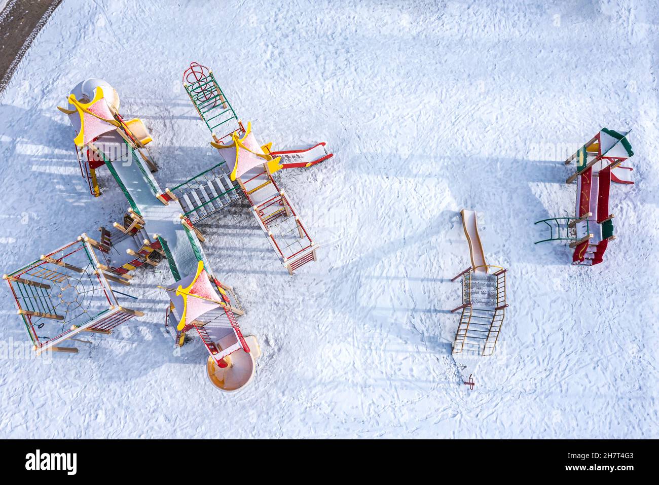 Aerial view park playground equipment hi-res stock photography and ...