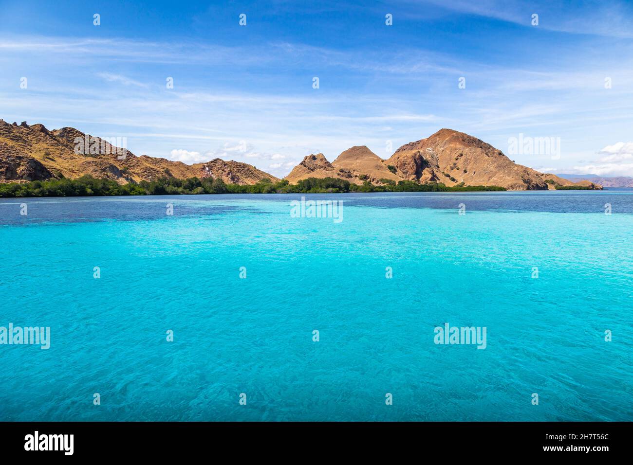 Islands and clear waters of Komodo Nature Reserve in the Lesser Sunda ...