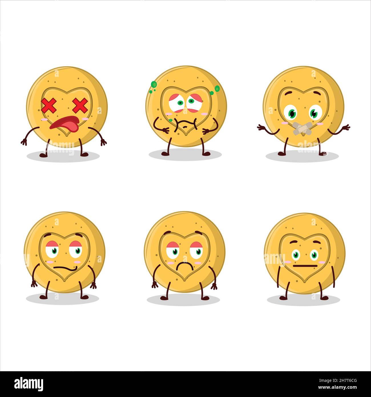 Dalgona candy love cartoon character with nope expression. Vector ...