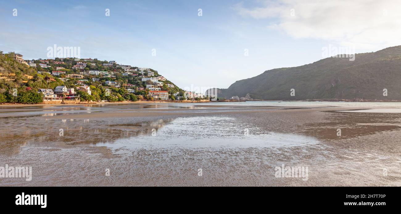 The Knysna Lagoon in South Africa's Garden Route, with the Knysna Heads ...