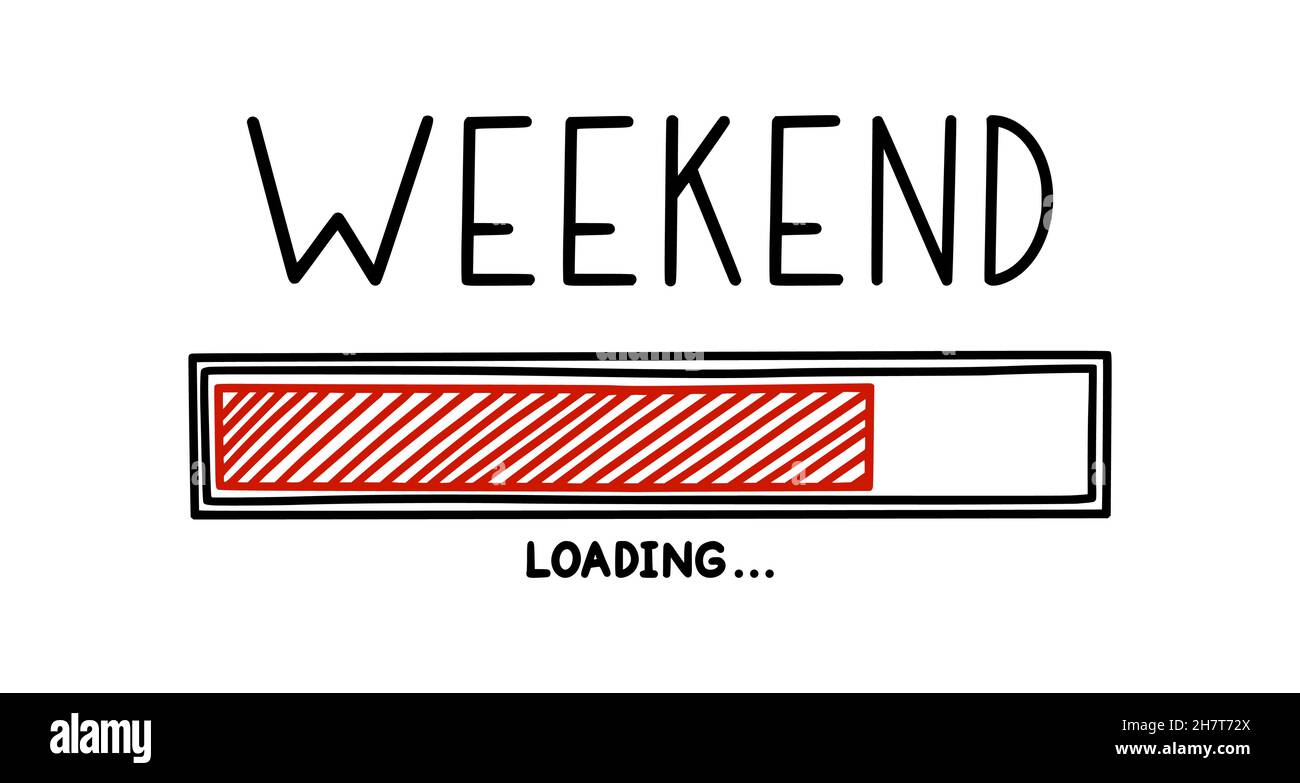 Weekend loading bar. Infographics design element with status of week ...