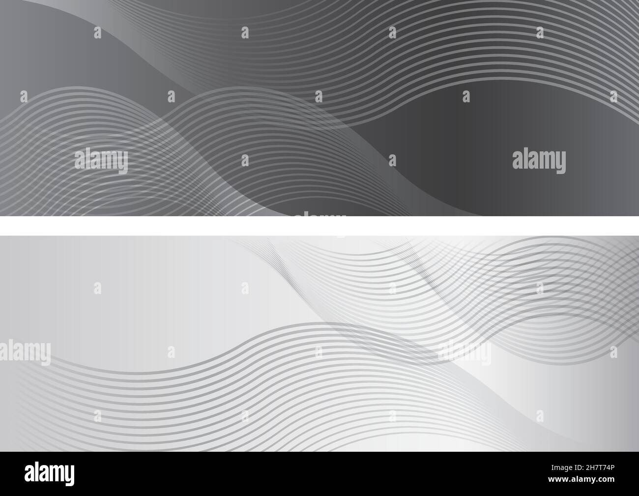 Set Of Rectangle Abstract Backgrounds With Wavy Patterns. Vector ...