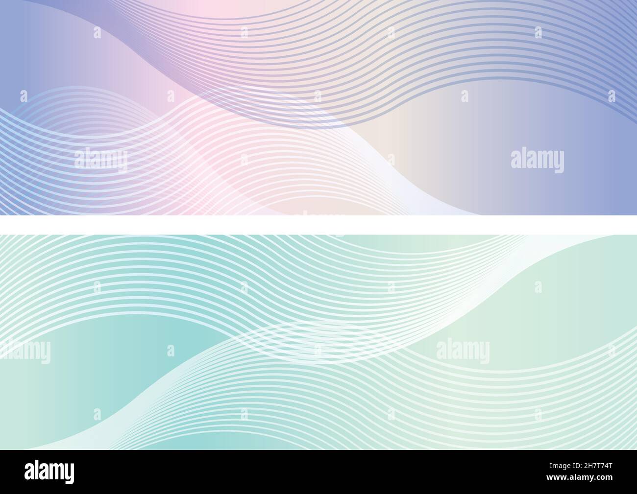 Set Of Rectangle Abstract Backgrounds With Wavy Patterns. Vector ...