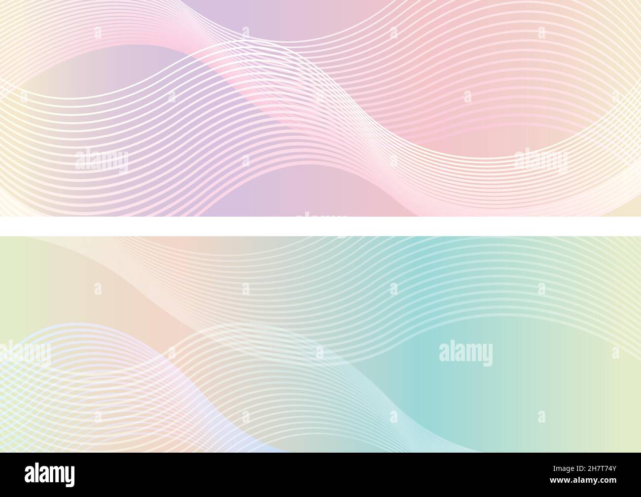 Set Of Rectangle Abstract Backgrounds With Wavy Patterns. Vector ...