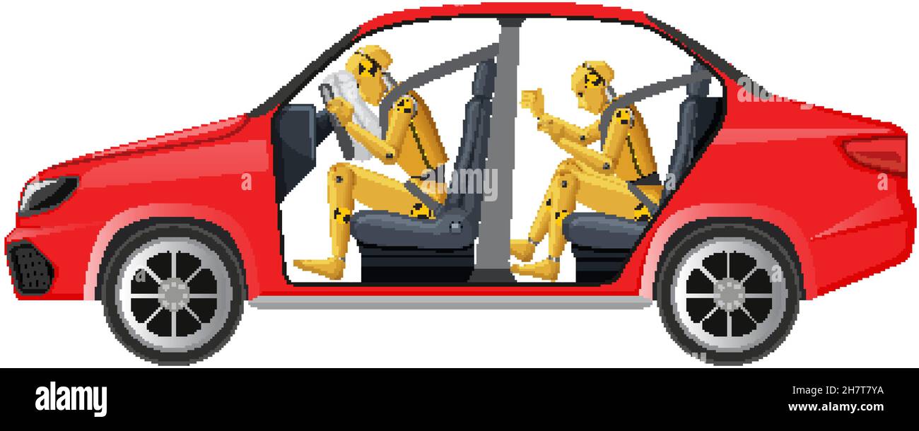 Crash test dummy in a car illustration Stock Vector Image & Art - Alamy