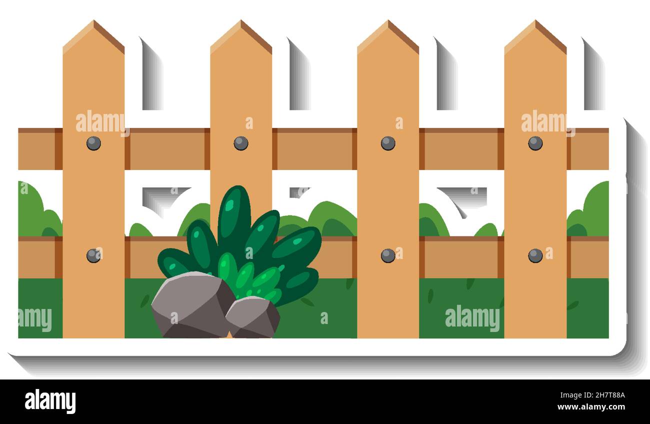 Wooden fences drawing Stock Vector Images - Alamy
