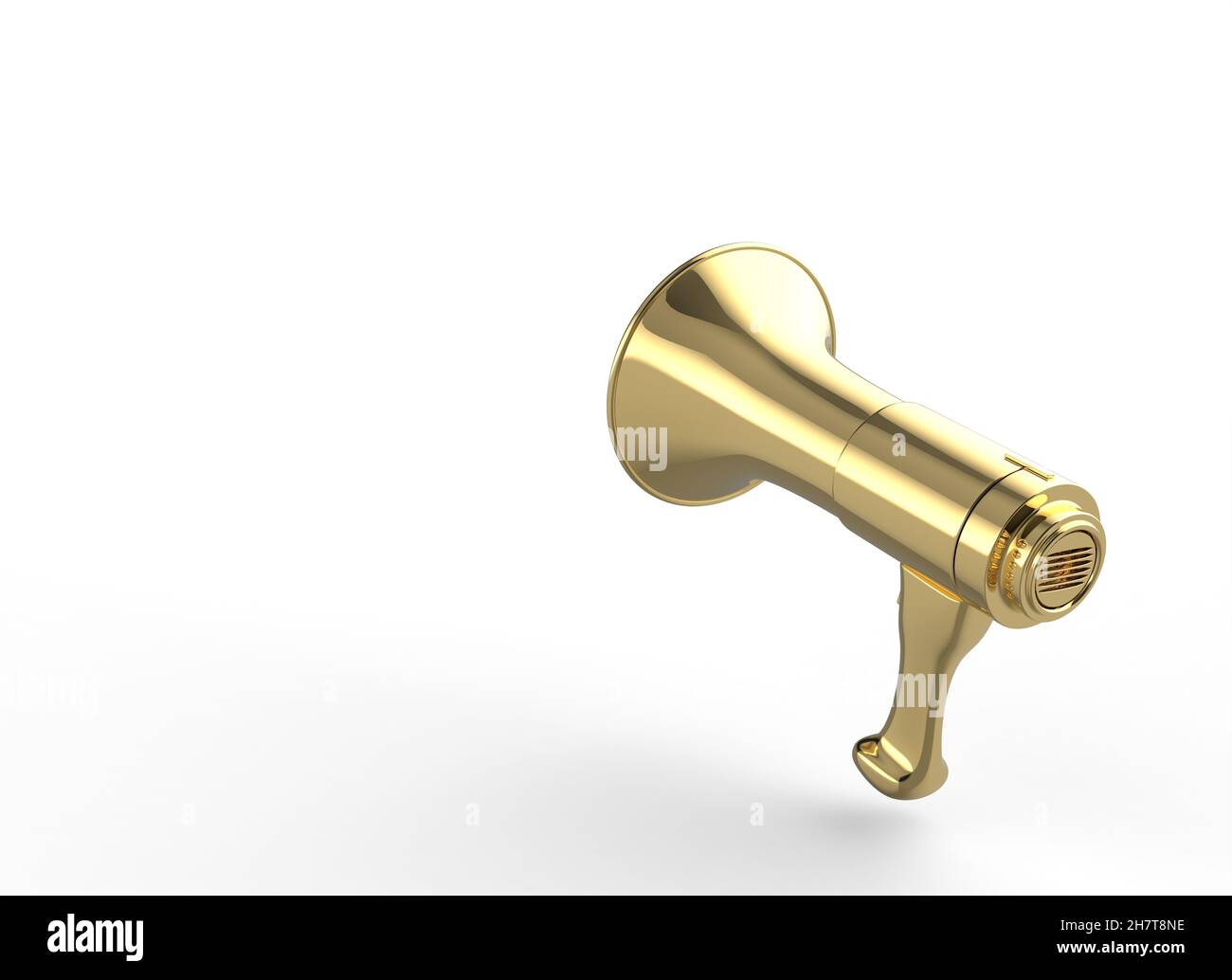3d rendering of golden megaphone Stock Photo - Alamy