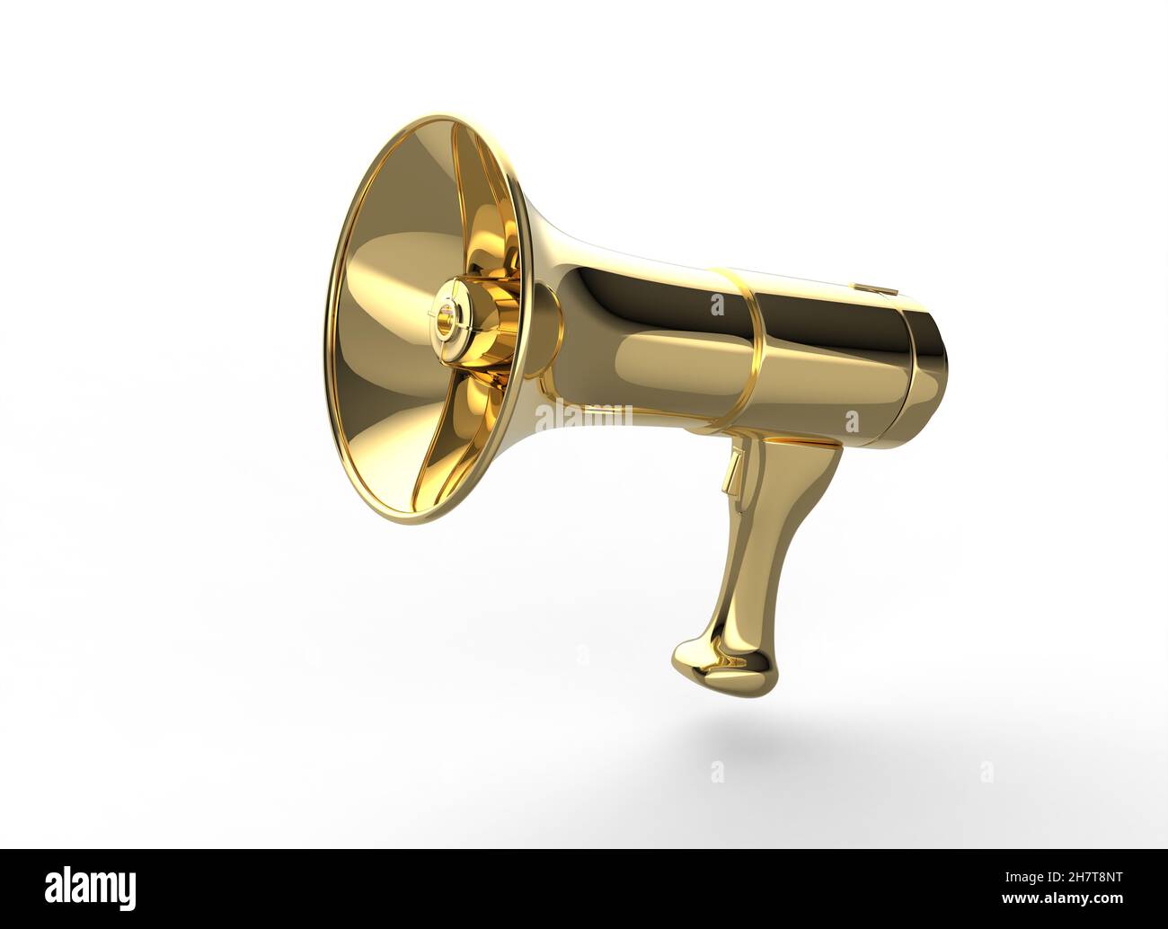 3d rendering of golden megaphone Stock Photo - Alamy