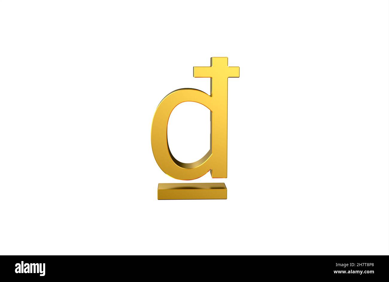 Close-up shot of 3d rendering of golden Vietnamese dong sign Stock ...