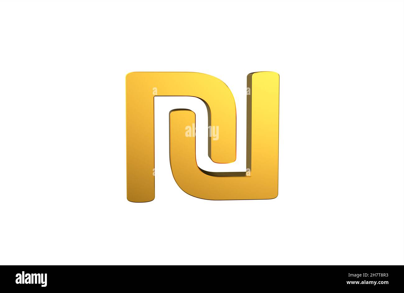 Close-up shot of 3d rendering of golden Israeli shekel sign Stock Photo ...