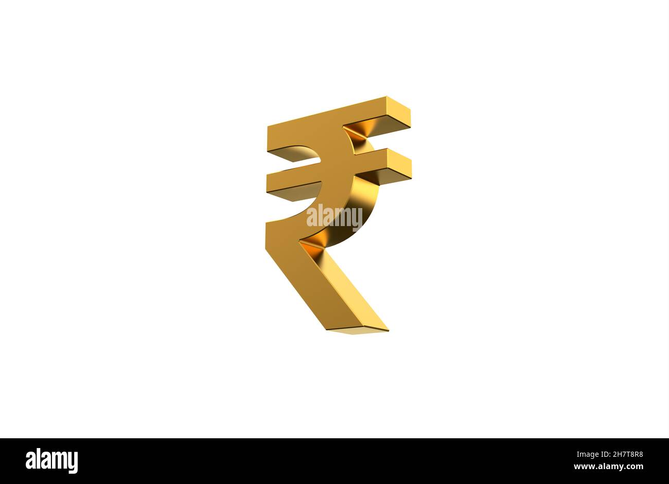 Close-up shot of 3d rendering of golden Indian rupee sign Stock Photo ...