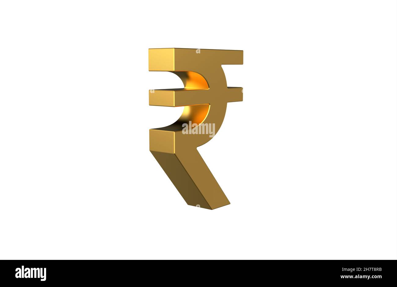 Close-up shot of 3d rendering of golden Indian rupee sign Stock Photo ...