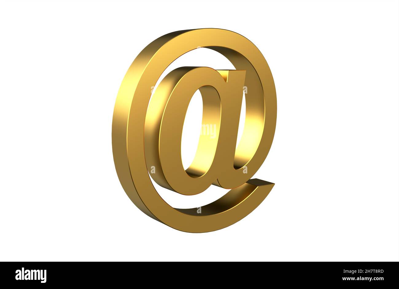 Close-up shot of 3d rendering of golden At sign Stock Photo - Alamy