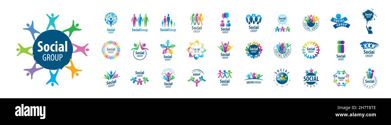 A set of vector logos of People on a white background Stock Vector ...