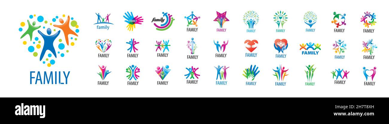 A set of vector Family logos on a white background Stock Vector Image ...