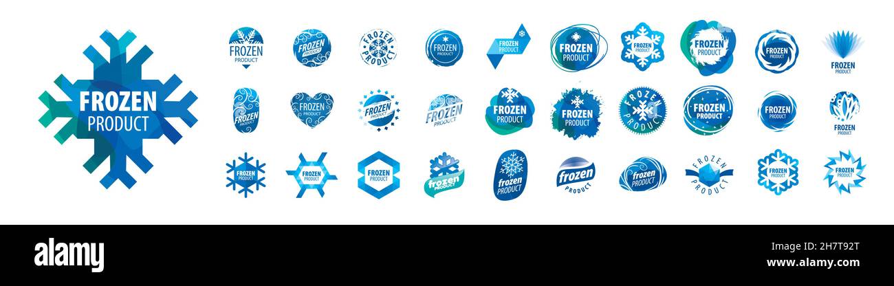 A set of vector logos of Frozen product on a white background Stock ...