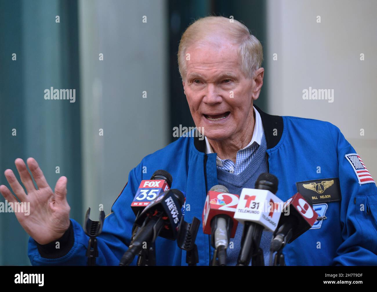 NASA Administrator Bill Nelson announces during a press conference at ...