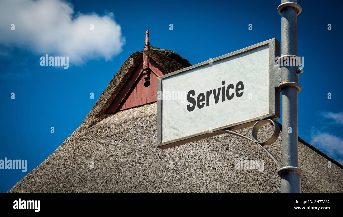 Street Sign the Direction Way to Service Stock Photo - Alamy