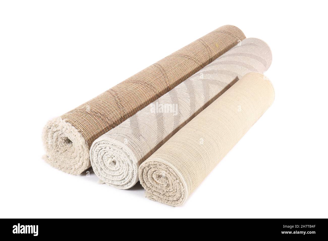 Different rolled carpets isolated on white Stock Photo - Alamy Different rolled carpets isolated on white Stock Photo - Alamy