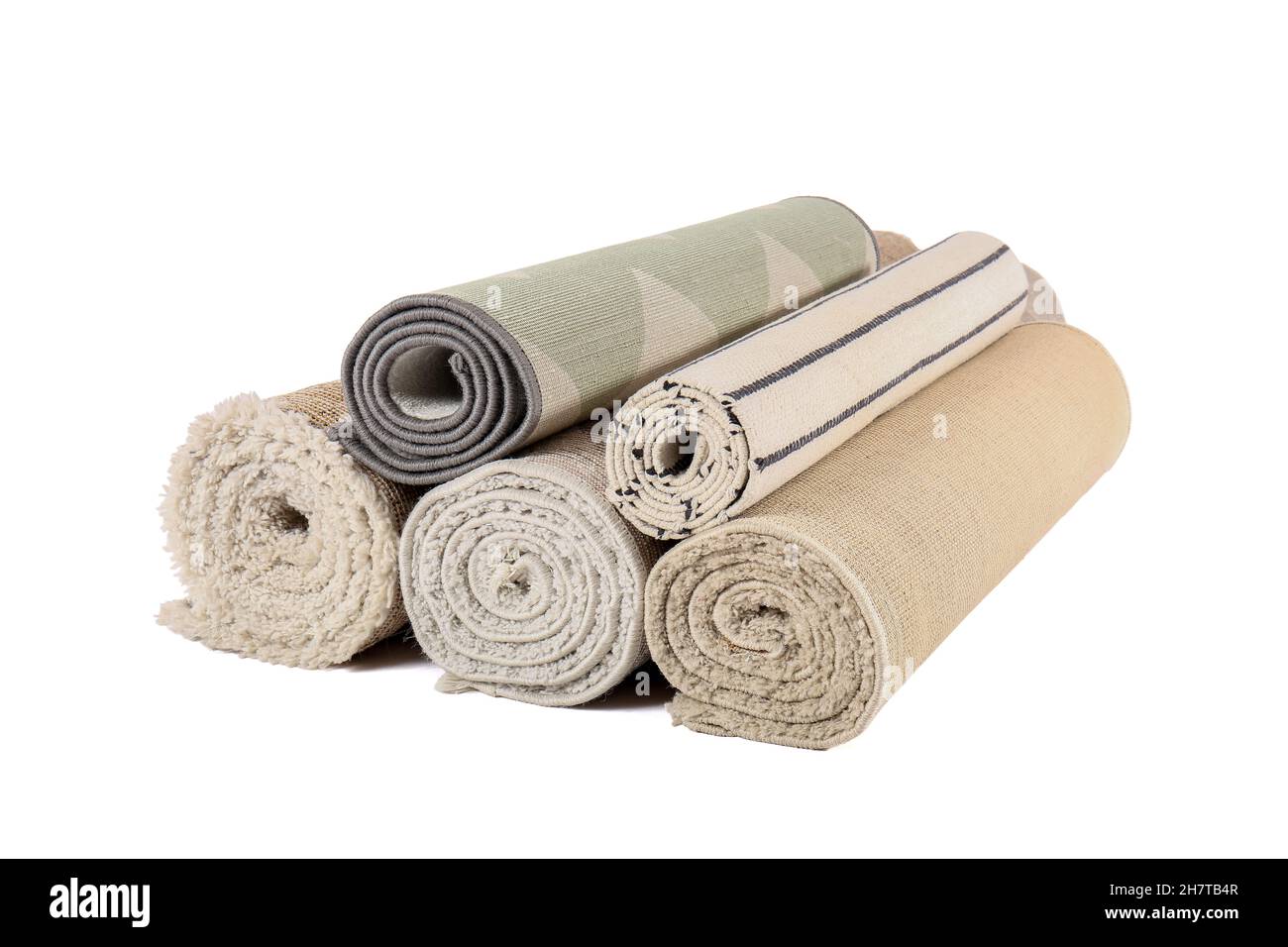 Different rolled carpets isolated on white Stock Photo - Alamy Different rolled carpets isolated on white Stock Photo - Alamy