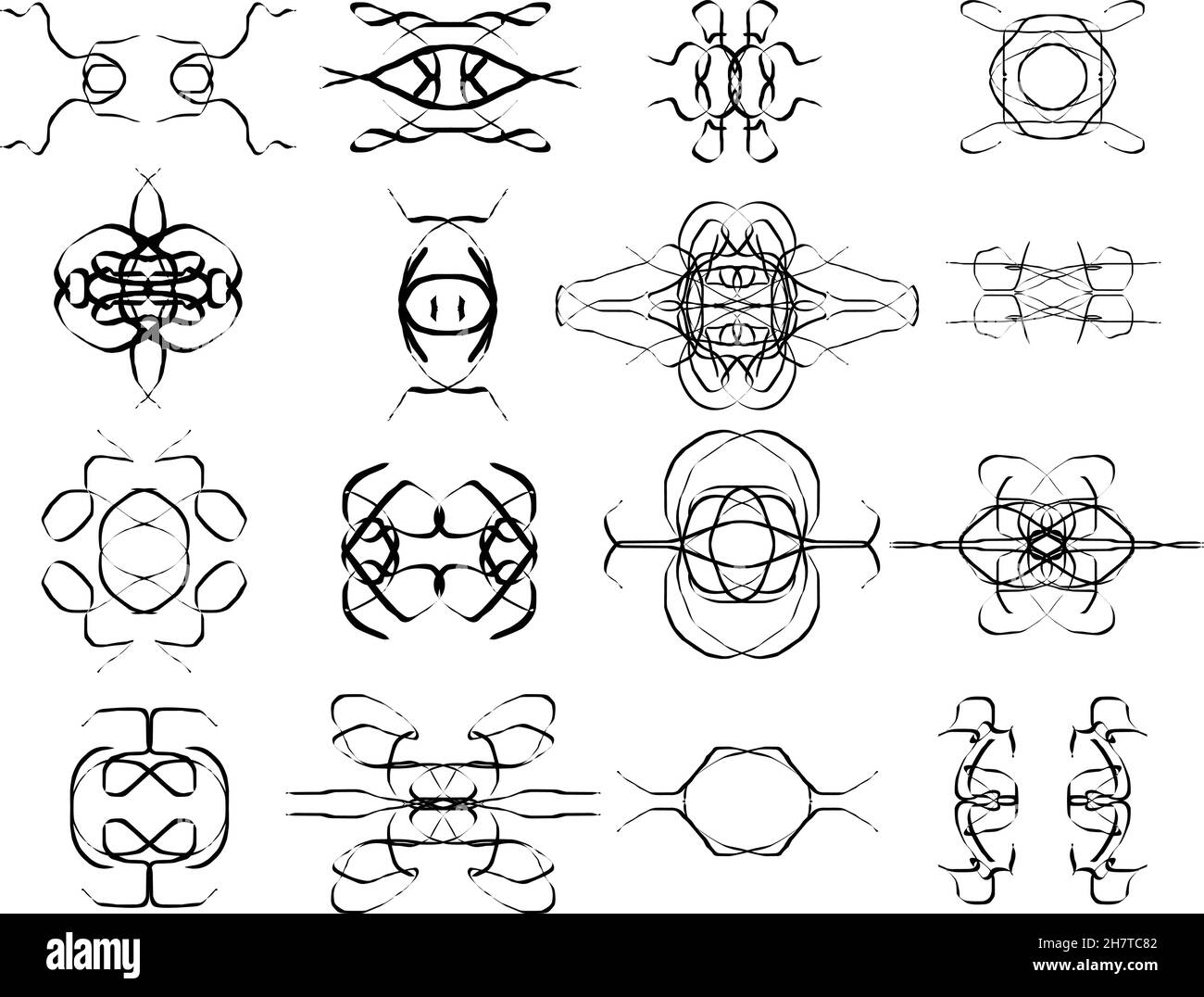 Vector icons shapes isolated over white background, decoration elements ...