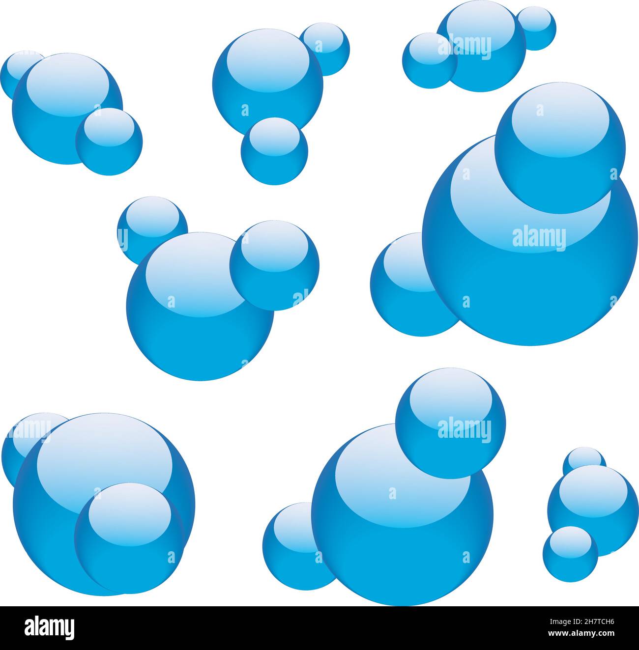 Water molecules vector illustration isolated over white background ...