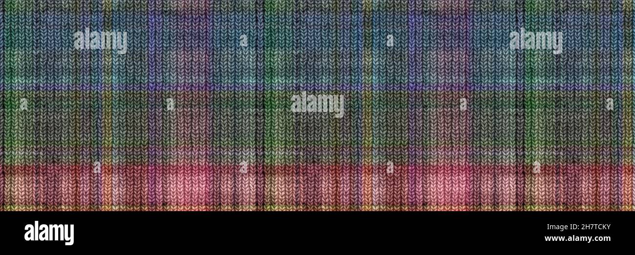 Classic winter tartan knit wool plaid seamless edging border. Retro ...